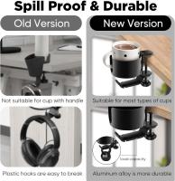 China Desk Cup Holder with Headphone Hanger Keep Your Drinks and Headphones in Place for sale