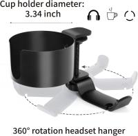 China Desk Cup Holder with Headphone Hanger Keep Your Drinks and Headphones in Place for sale
