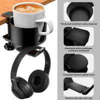 China Desk Cup Holder with Headphone Hanger Keep Your Drinks and Headphones in Place for sale