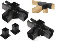 China 4-Way DIY Pergola Bracket Kit Wood Beams DIY Pergola Way Corne Brackets with Post Bases for sale