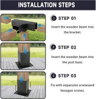 China 4-Way DIY Pergola Bracket Kit Wood Beams DIY Pergola Way Corne Brackets with Post Bases for sale