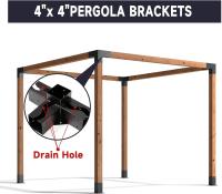 China 4-Way DIY Pergola Bracket Kit Wood Beams DIY Pergola Way Corne Brackets with Post Bases for sale