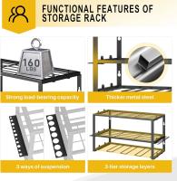 China Metal Utility Storage Rack Wall Mounted Heavy Duty 3 Layers 410*200*230mm 2mm Thickness for sale
