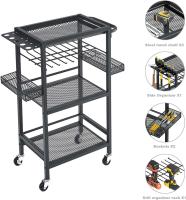 China Garage Tool Shelf Drill Holders Power Tool Organizer with Wheels and 8 Drill Holders for sale