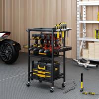 China Garage Tool Shelf Drill Holders Power Tool Organizer with Wheels and 8 Drill Holders for sale