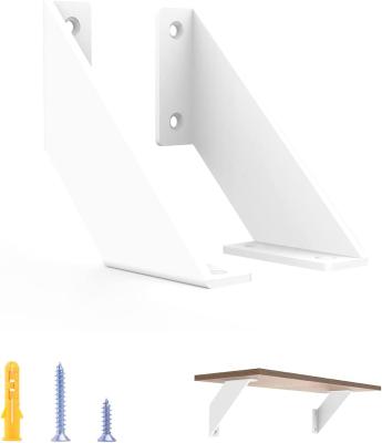 China Fixed Support Heavy Duty 90 Degree Angle Design Wall Mounted White Metal Shelf Bracket for sale