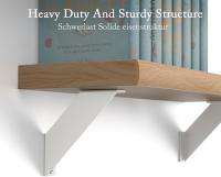 China Fixed Support Heavy Duty 90 Degree Angle Design Wall Mounted White Metal Shelf Bracket for sale