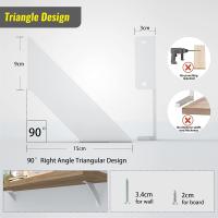 China Fixed Support Heavy Duty 90 Degree Angle Design Wall Mounted White Metal Shelf Bracket for sale