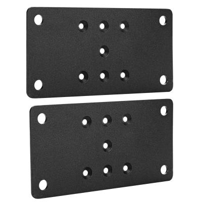 China Black Steel Plate Post Anchor Base 2 pc for Wood Joint Wood Fence and Mail Post Bracket for sale