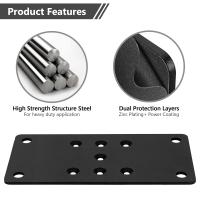 China Black Steel Plate Post Anchor Base 2 pc for Wood Joint Wood Fence and Mail Post Bracket for sale