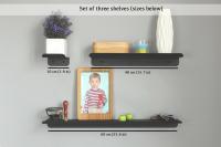 China Wall Mount Decorative Shelf Black Metal Floating Rack for Bedroom or Kitchen Storage for sale