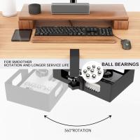 China Clamp-on Side Desk Swivel Organizer, Under Desk Hidden Storage Drawer with Cable Hole, Hanging Desk Rotated Metal Basket for sale