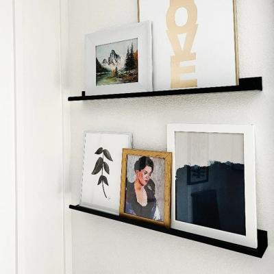 China Versatile Floating Metal Picture Ledge Rack with Lip and Customizable Size Options for sale