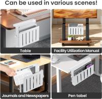 China Desk Side Storage No Drill Vertical Laptop Mount with Cable Tray and Hanging Organizer for sale
