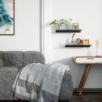 China Black White Floating Shelves for Bedroom Living Room Bathroom Kitchen Customized Logo for sale