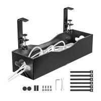 China ISO9001 Rohs CE Certified Cable Management Under Desk No Drill and Carbon Steel Clamp for sale