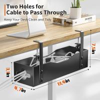 China ISO9001 Rohs CE Certified Cable Management Under Desk No Drill and Carbon Steel Clamp for sale