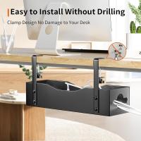 China ISO9001 Rohs CE Certified Cable Management Under Desk No Drill and Carbon Steel Clamp for sale