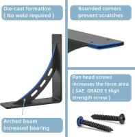 China 15x24inch Heavy Duty Alloy Metal Fireplace Mantel Brackets Countertop Support Brackets for sale