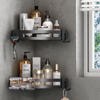China Corner Shower Shelves Rack Bathroom Corner Organizer Shelf Wall Drill Mounted Shower Caddies Shampoo Holder for sale