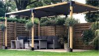 China Eco Friendly Steel Pergola DIY Corner Bracket Kit for 4x4 Wooden Beams Pressure Treated for sale