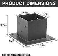 China 4 inch Black Powder Coating Metal Wood DIY Pergola Hardware Kit for Heavy Duty Gazebo for sale