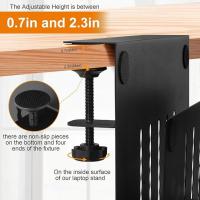 China Metal Under Desk Laptop Mini PC Tablet Keyboard Storage Mount Holder No Drilling Clamp for sale