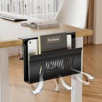 China Under Desk Storage Organizer Clamp On Desk Side Storage Hanging Office Cable Management Holder Mount Under Desk Laptop Holder for sale