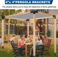 China 4x4 Pergola Brackets Kit 4-Way Woodworks Corner Brackets Bracket Shoulders Wood Post Base for sale