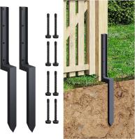 China 2mm Thick Steel Fence Post Repair Anchor for Repairing Tilted/Broken Wood Fence Post for sale