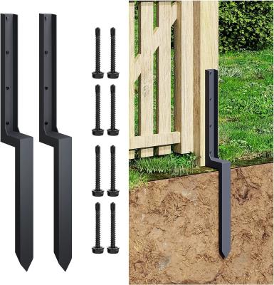 China 2mm Thick Steel Fence Post Repair Anchor for Repairing Tilted/Broken Wood Fence Post for sale