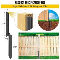 China 2mm Thick Steel Fence Post Repair Anchor for Repairing Tilted/Broken Wood Fence Post for sale
