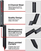 China 2mm Thick Steel Fence Post Repair Anchor for Repairing Tilted/Broken Wood Fence Post for sale