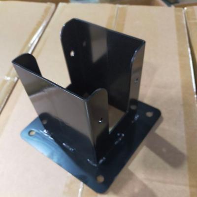 China Power Coated 4X4 Metal Post Anchor for Pergola Gazebo 3-Way Right Angle Corner Bracket for sale