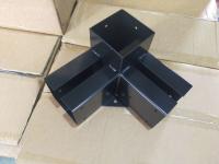 China Power Coated 4X4 Metal Post Anchor for Pergola Gazebo 3-Way Right Angle Corner Bracket for sale