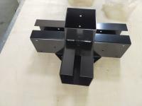 China Power Coated 4X4 Metal Post Anchor for Pergola Gazebo 3-Way Right Angle Corner Bracket for sale