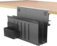 China Desk Side Storage and Laptop Holder Metal Under Desk Cable Management Tray with Clamp for sale