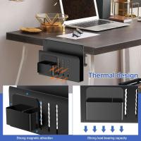 China Desk Side Storage and Laptop Holder Metal Under Desk Cable Management Tray with Clamp for sale