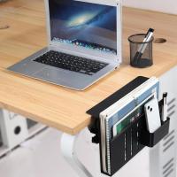 China Desk Side Storage and Laptop Holder Metal Under Desk Cable Management Tray with Clamp for sale