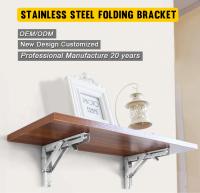 China White K Shaped Stainless Bracket Folding Floating Shelf Mounting Brackets 1.5mm Thick for sale