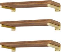 China Customized Industrial Floating Shelf Bracket Wall Mounted Metal Shelving Supports in Black for sale