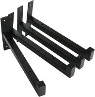 China Customized Industrial Floating Shelf Bracket Wall Mounted Metal Shelving Supports in Black for sale
