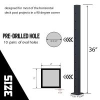 China Powder Coated Iron Flat Top Connector Cable Railing Post for Wood Concrete Stair Deck for sale