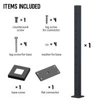 China Powder Coated Iron Flat Top Connector Cable Railing Post for Wood Concrete Stair Deck for sale