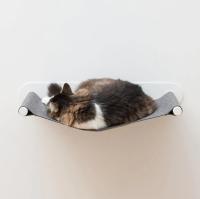 China Wall Mounted Cat Scratching Platform with Silver Polishing Metal Cat Corner Furniture for sale