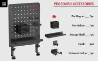 China Office Organizer Magnetic Peg Board Steel Clamp-on Desk Pegboard 24 x 20 inch Privacy Panel for sale