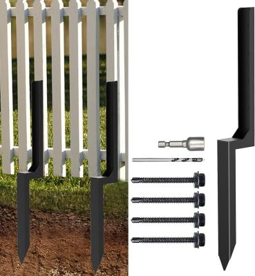 China Carbon Steel Fence Post Repair Kit Stakes Anchor Ground Spike for Tilted/Broken Posts for sale