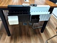 China Functional Design Double-Deck Hanging Desk Laptop Organizer with Magnetic Pen Holder for sale