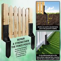 China Powder Coated Carbon Steel Fence Post Anchor for Repairing Tilted/Broken Wood Posts for sale