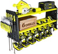 China Wall Mount Power Tool Organizer with Heavy Duty Metal Tool Shelf and 2 Side Peg boards for sale